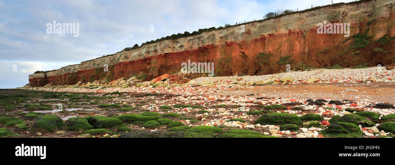 Brownstone and Chalk Cliffs; Hunstanton town; North Norfolk Coast ...