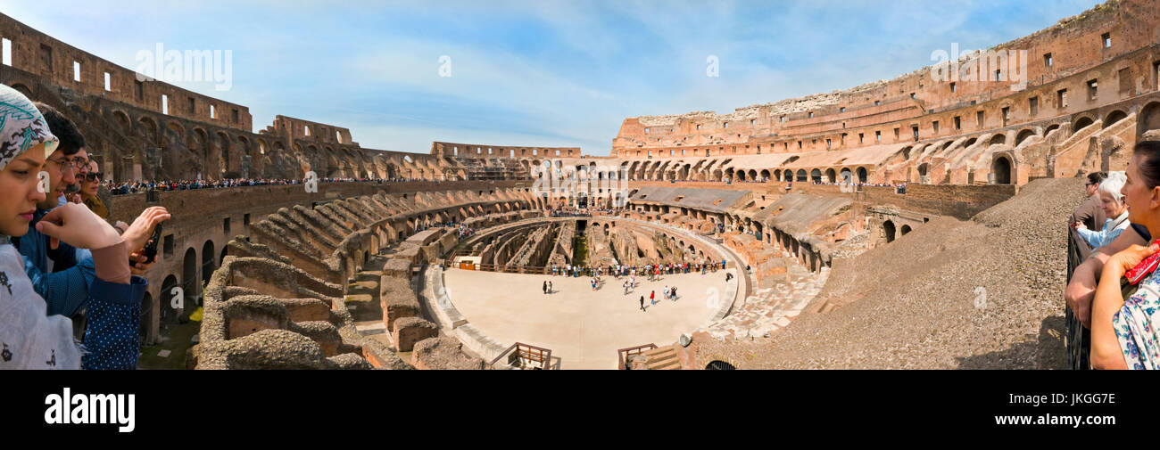Horizontal panoramic view inside the Colosseum in Rome Stock Photo - Alamy