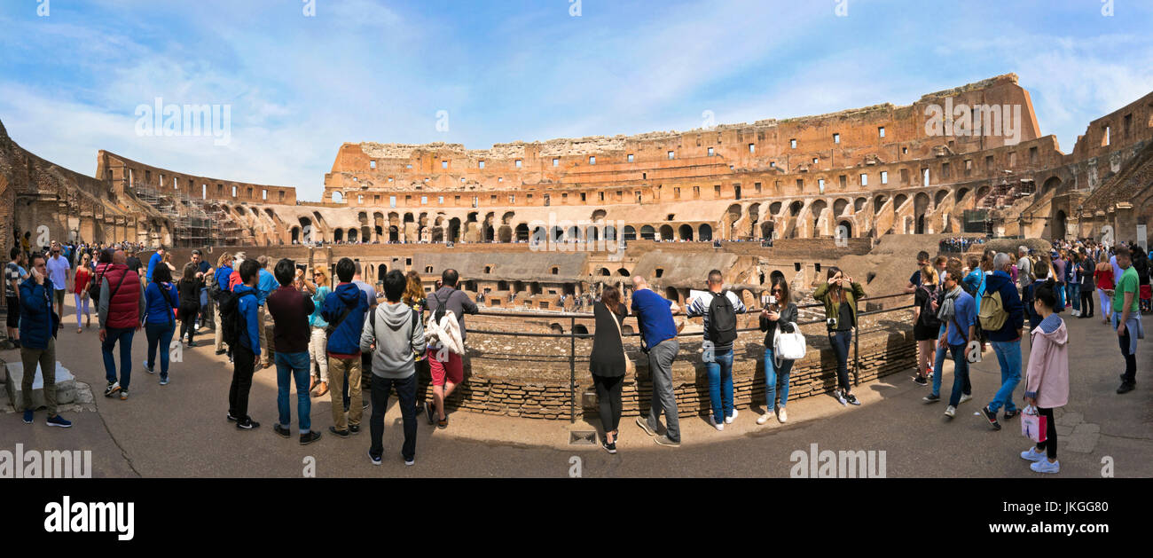 Horizontal panoramic view inside the Colosseum in Rome Stock Photo - Alamy