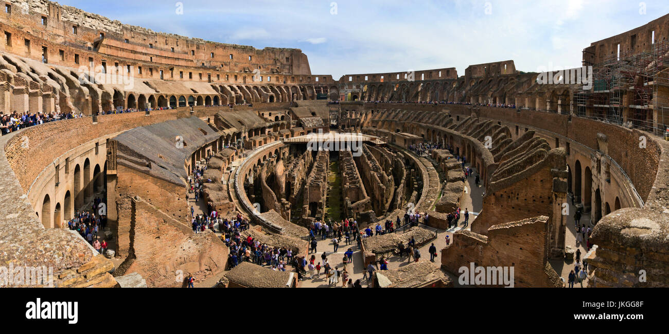 Horizontal panoramic view inside the Colosseum in Rome Stock Photo - Alamy
