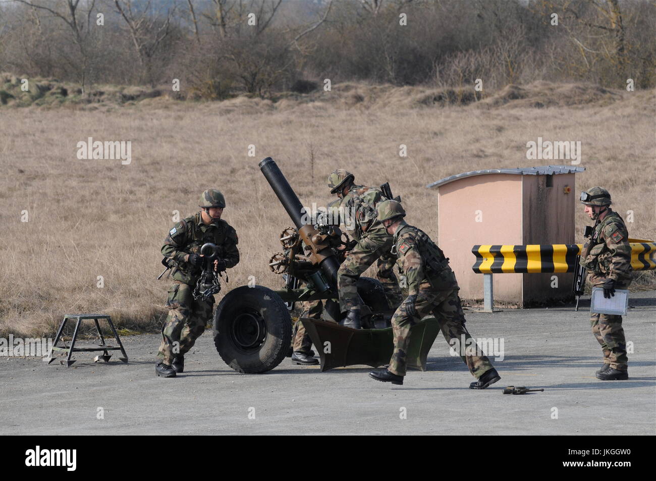 A battery of Caesar guns takes part to a drill at La Valbonne camp ...