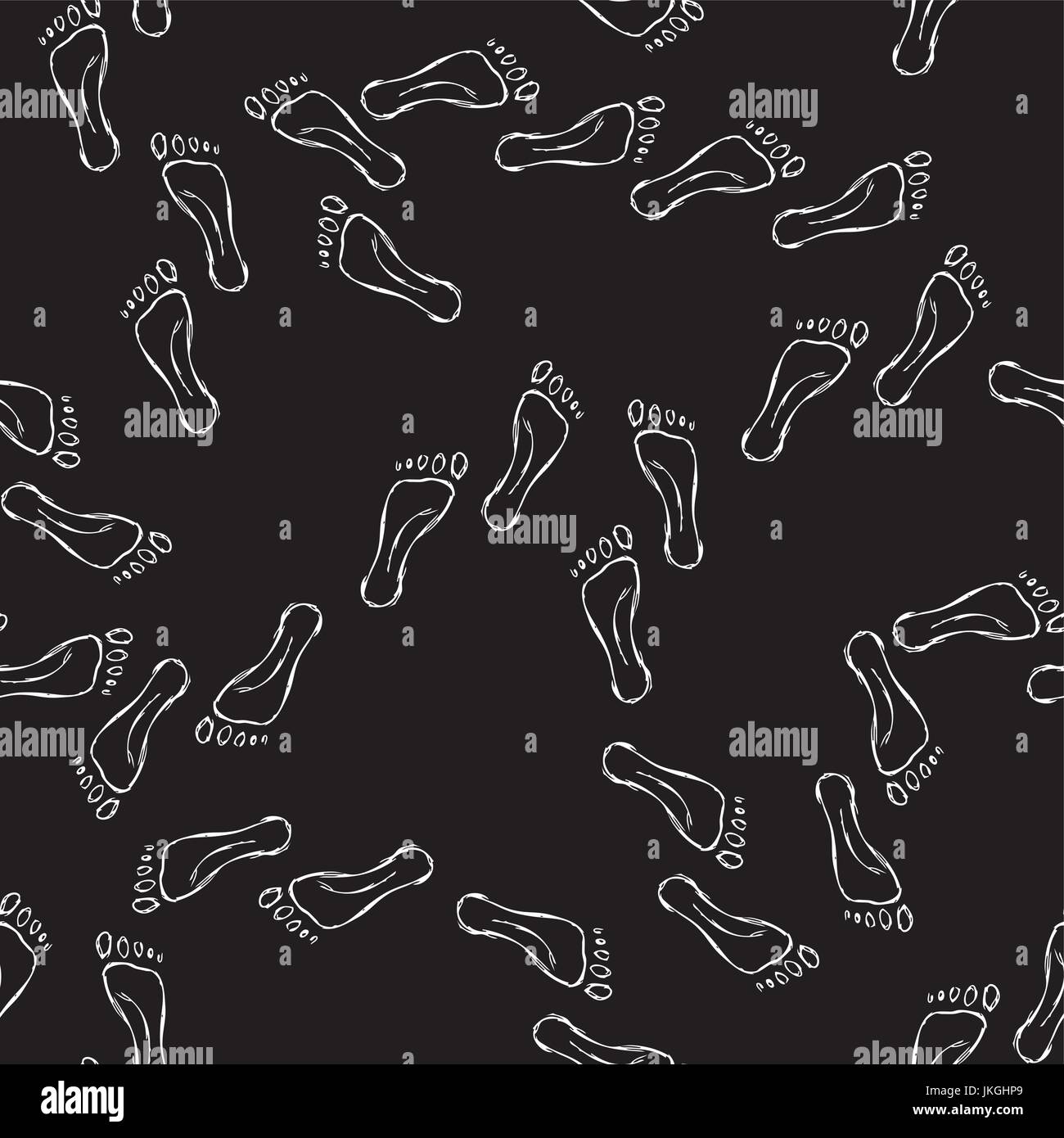 Feet seamless pattern and background. Foot texture on black in hand ...