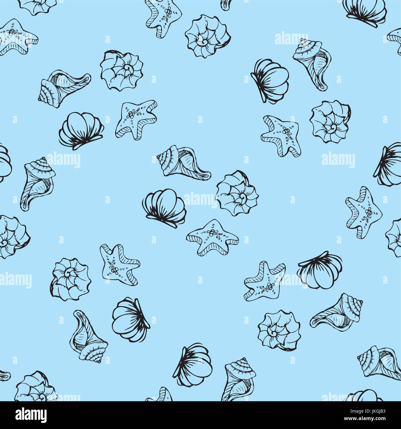 Sea shell pattern. Marine summer seamless background for your design ...