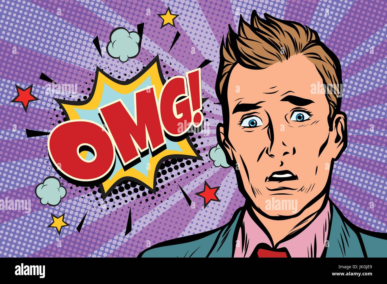 omg pop art man surprise illustration Stock Vector Image & Art - Alamy