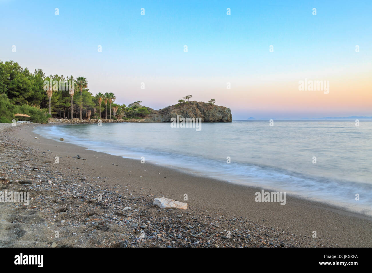 Kizilca buk beach during sunset with pastel colors in Datca, Turkey ...