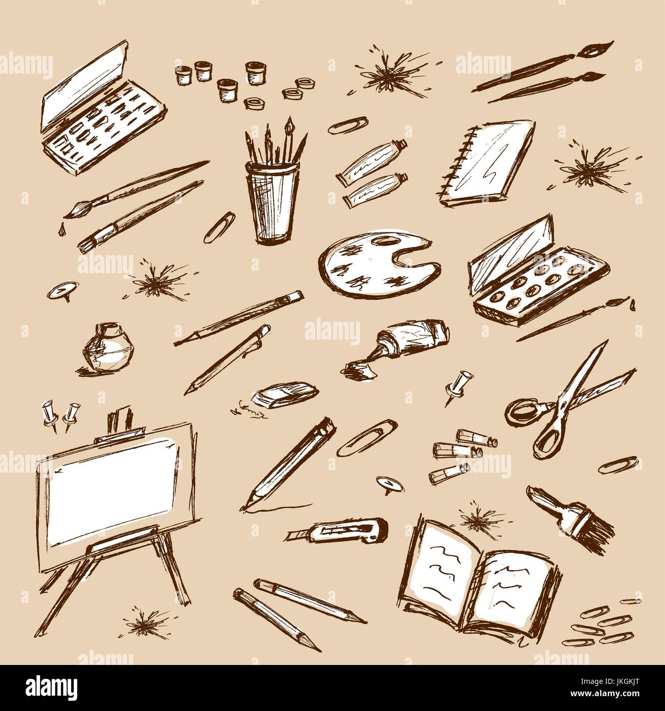 Set vector drawing artists Stock Vector Images - Alamy