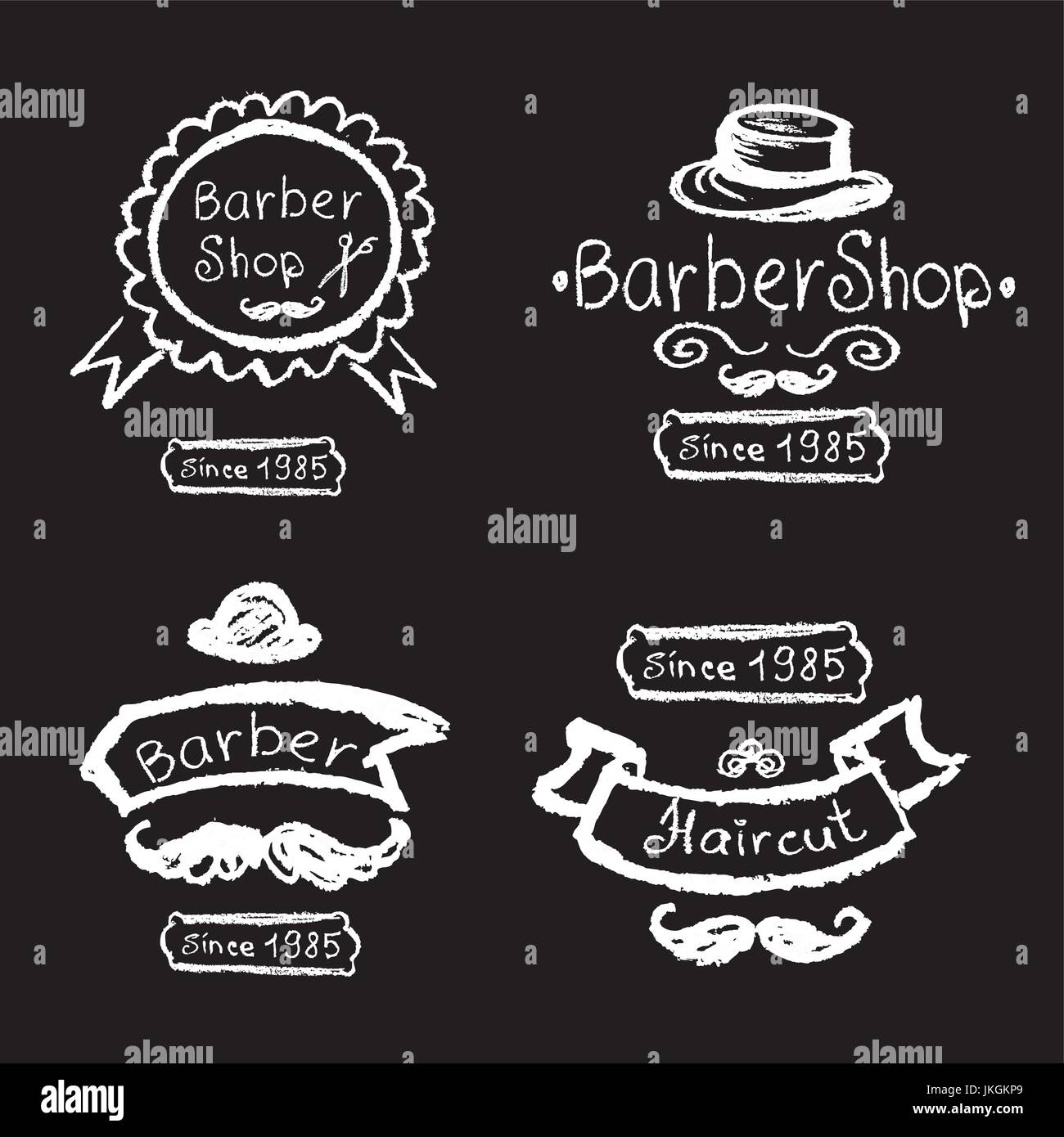 Set of vintage barber shop logo, labels, prints, badges and design ...