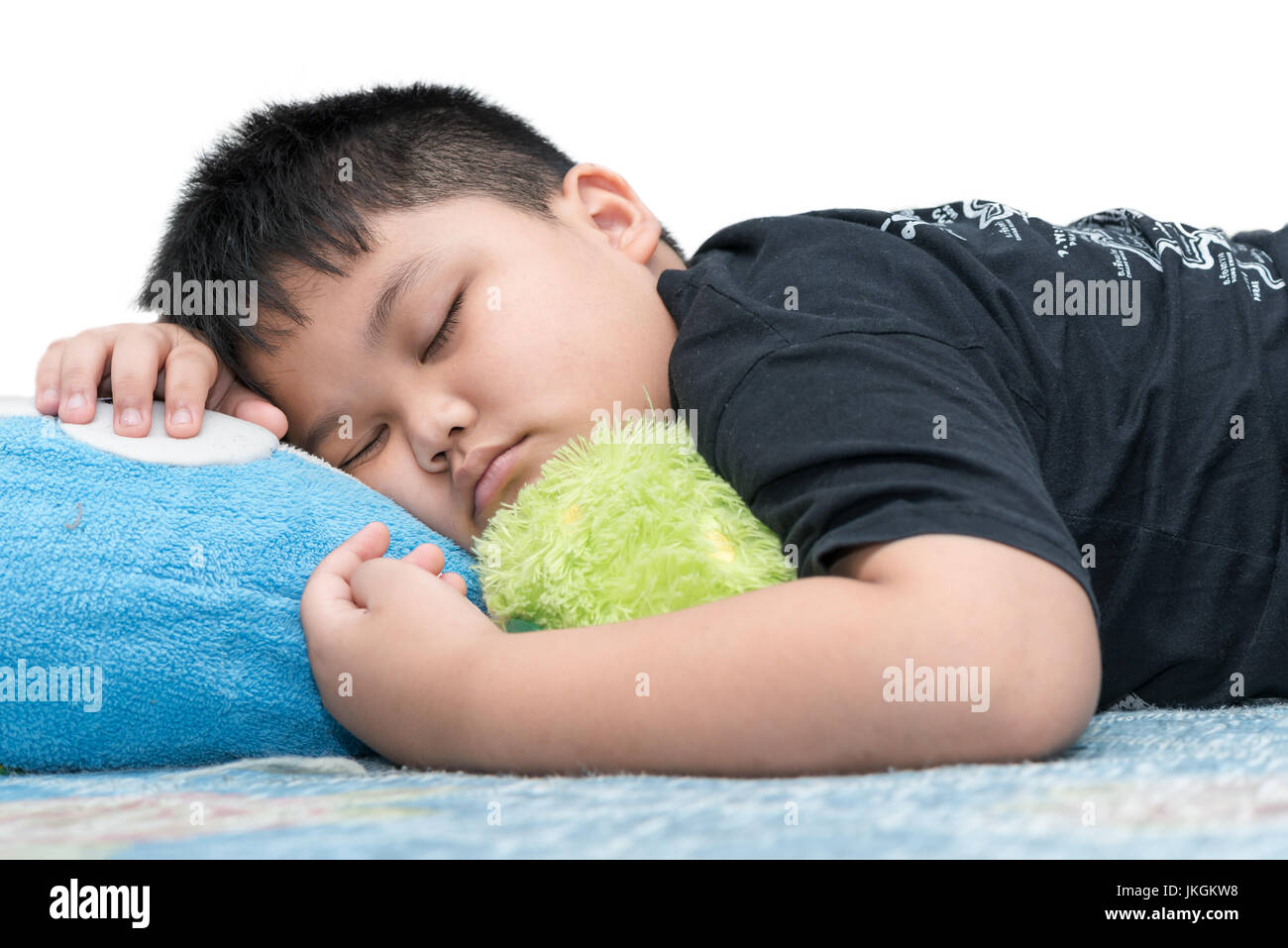 fat boy sleep isolated on white background Stock Photo - Alamy