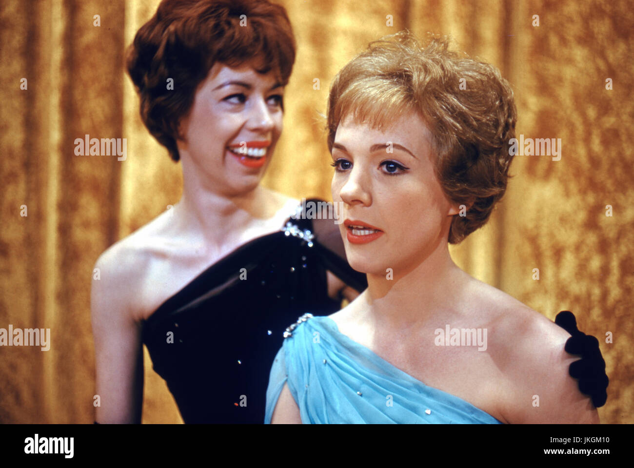Julie Andrews and Carol Burnett, rehearsing their skit which was ...