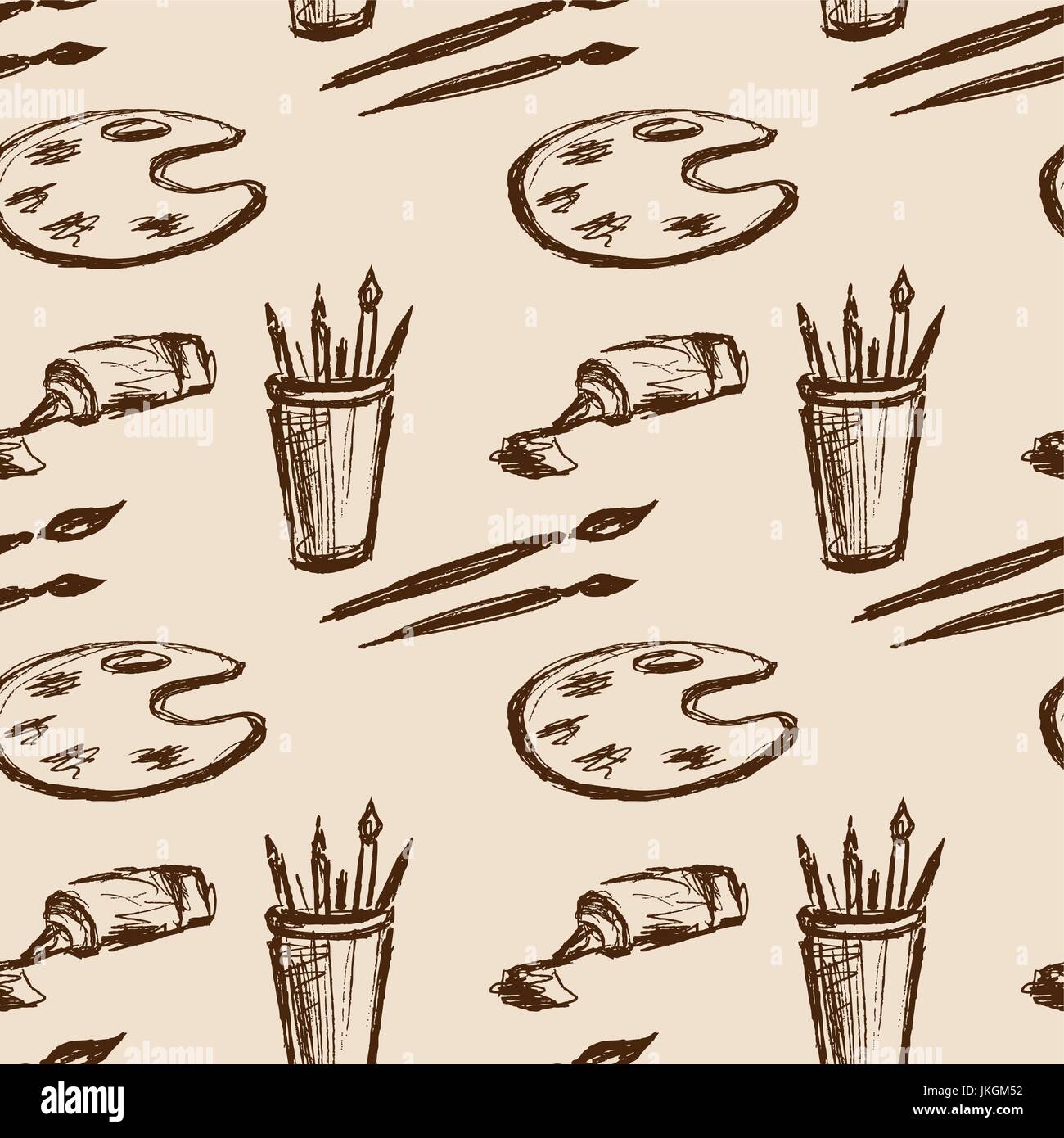 Seamless pattern art tools .Hand drawing . Seamless pattern can be used ...