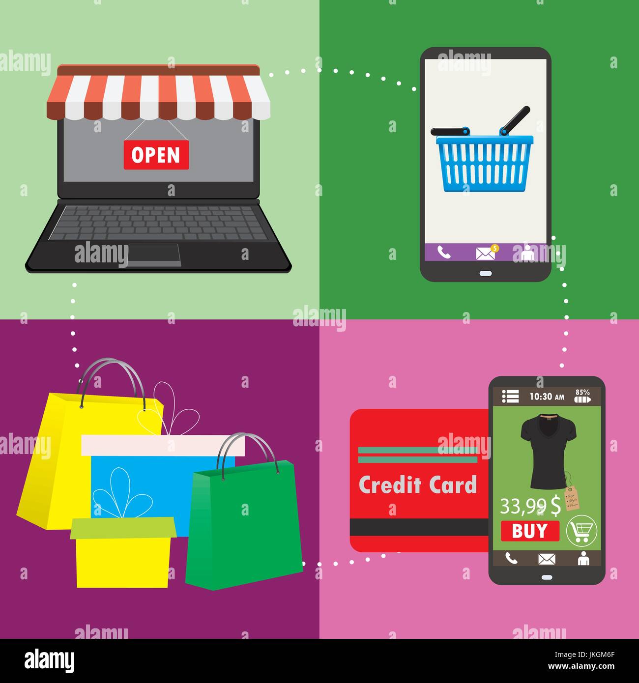 Business concept online shopping infographics hi-res stock photography ...