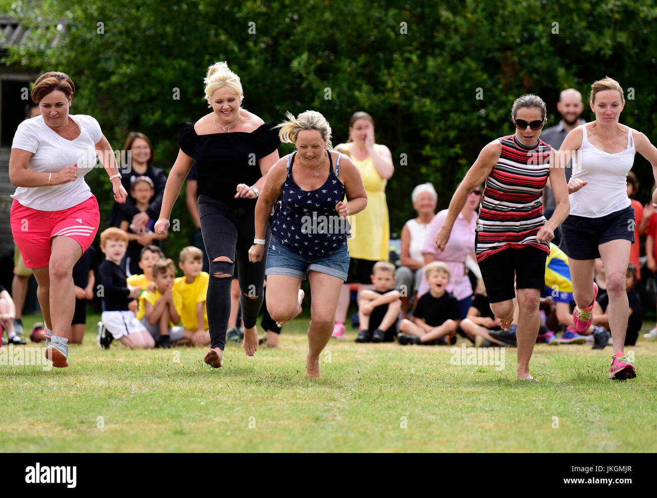 Mum's race event at an infants school sports day, Bordon, Hampshire, UK ...