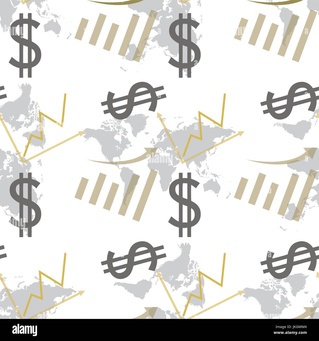 Seamless pattern dollar and chart . Seamless pattern can be used for ...