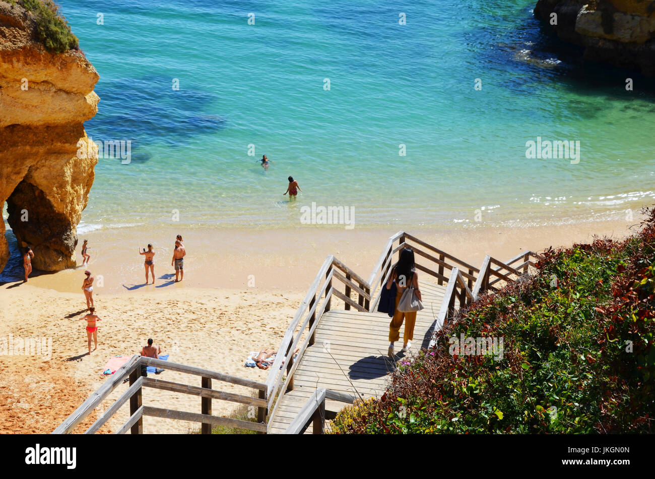 Camilo beach with wooden walkway to the sandy beach hi-res stock ...