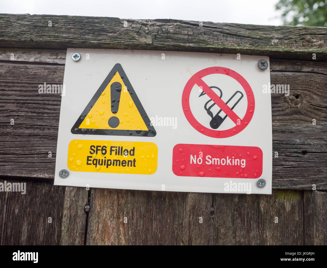 danger no smoking sign near electrical equipment; Essex; UK Stock Photo ...