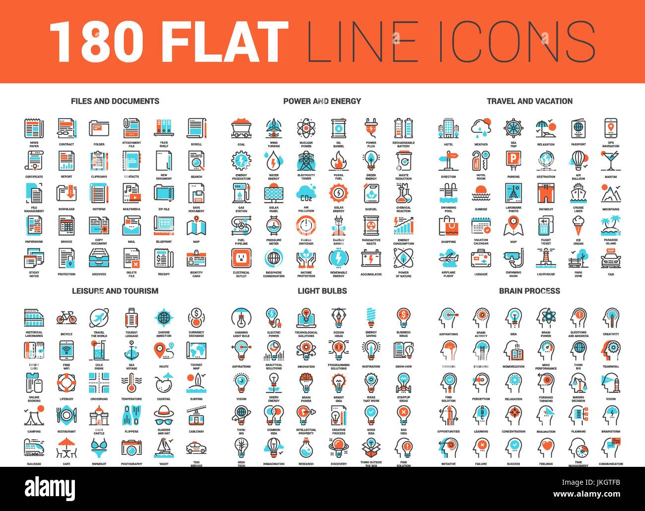 Flat Line Web Icons Stock Vector Image & Art - Alamy