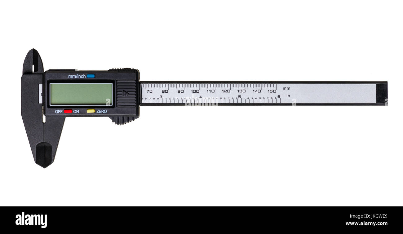 Electronic caliper isolated on white background Stock Photo - Alamy