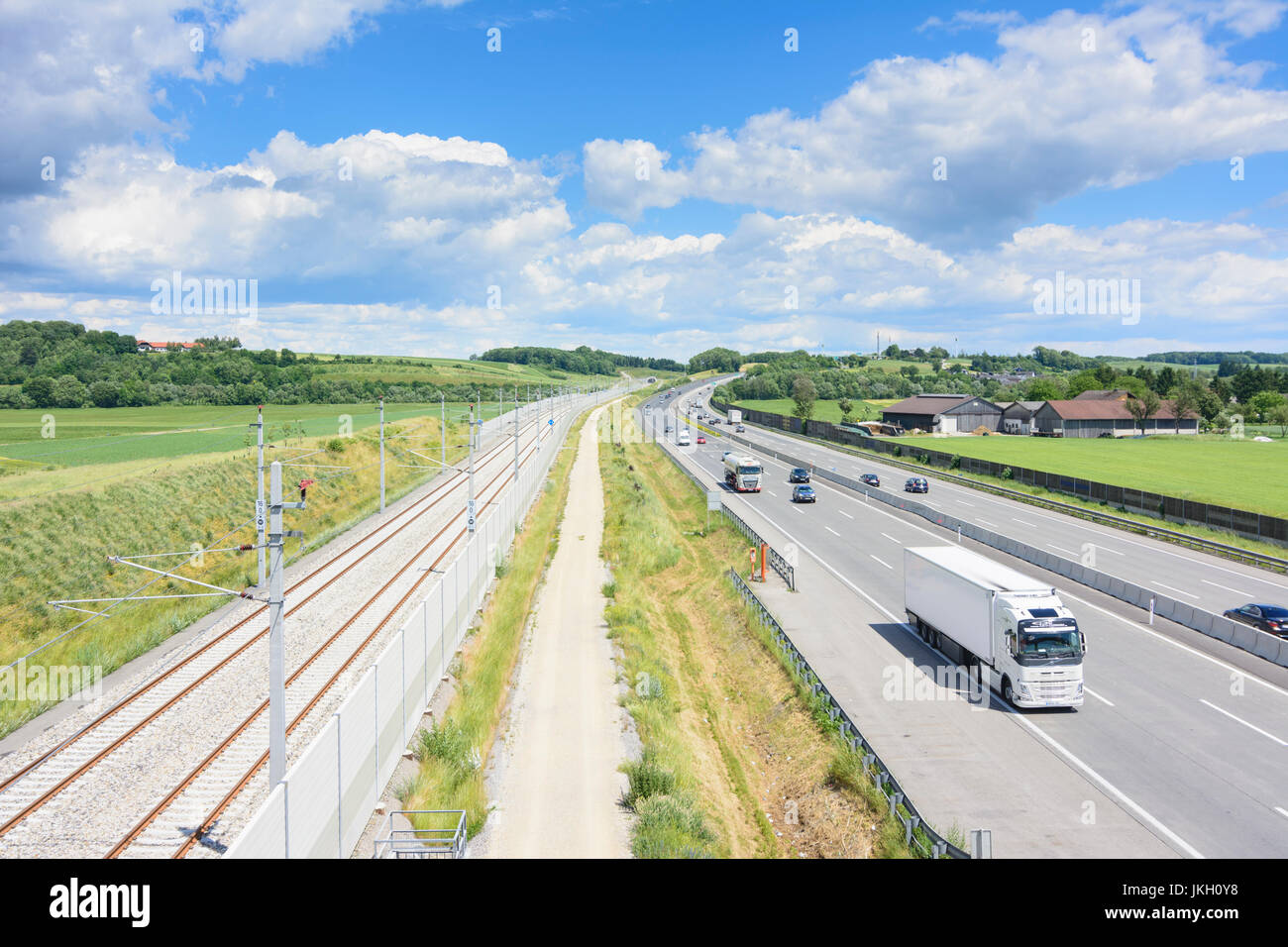 freeway Westautobahn, railway Güterzugumfahrung St. Pölten, Markersdorf ...