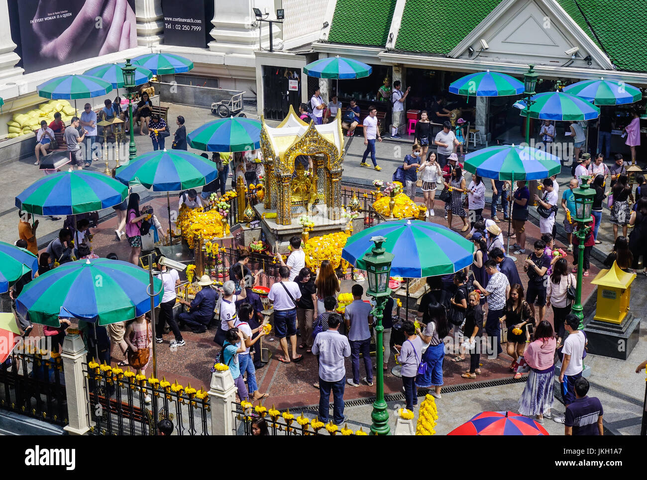 Bangkok, Thailand - Jun 17, 2017. People praying at Erawan Temple in ...