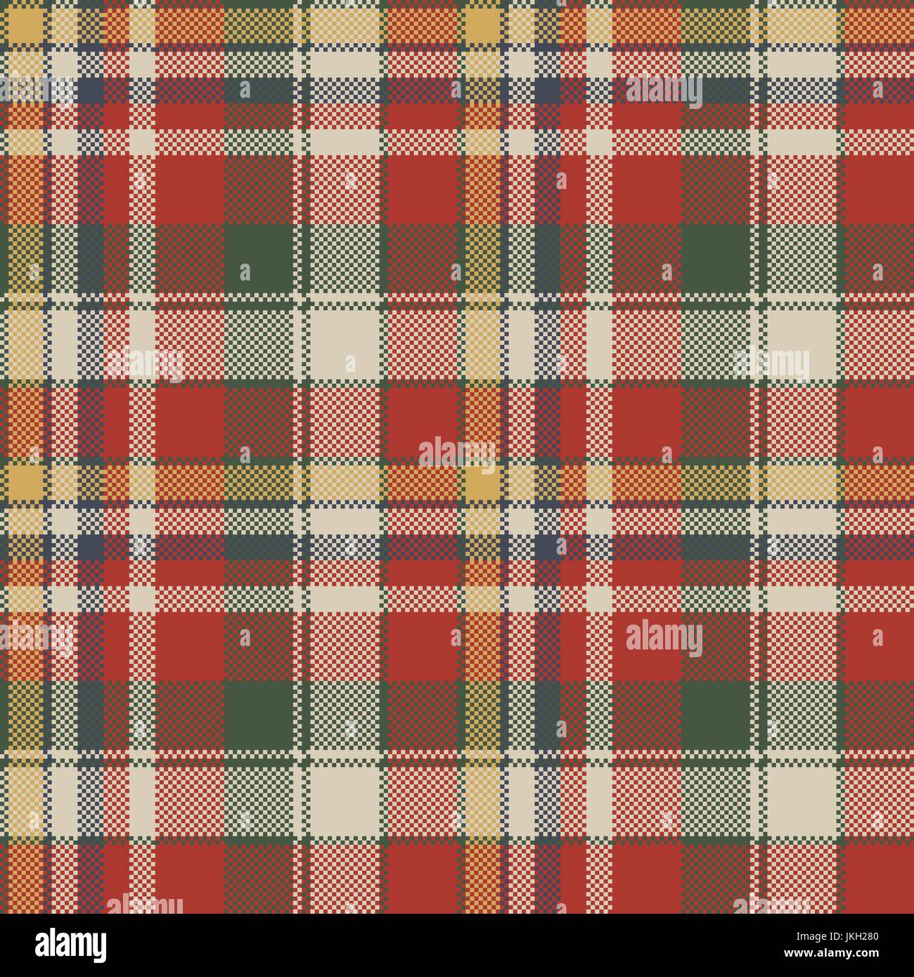 Canvas pixel plaid seamless fabric texture. Vector illustration Stock ...