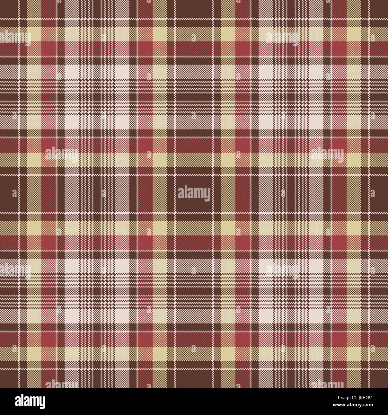 Red pixel fabric texture plaid seamless pattern. Vector illustration ...