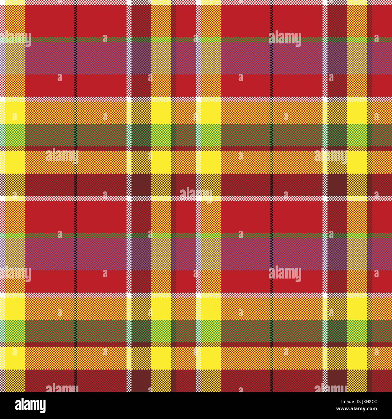 Summer seamless pattern madras check fabric texture. Vector ...