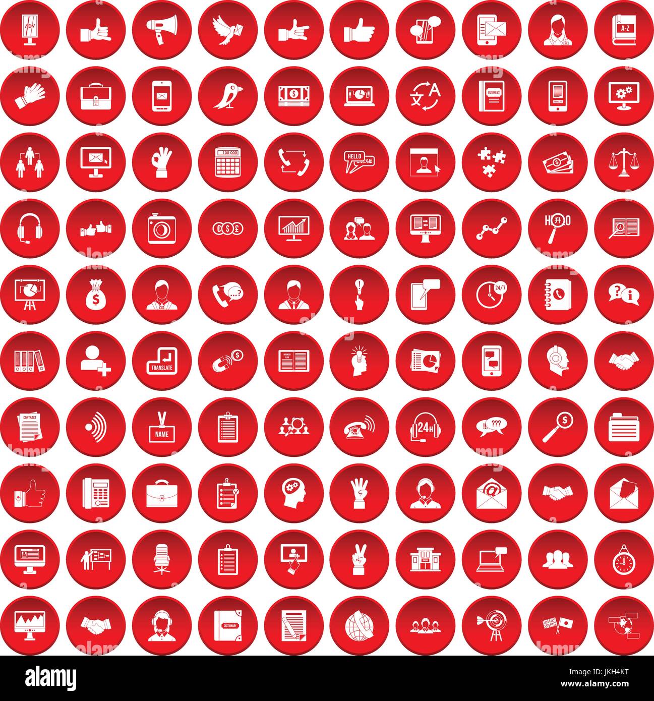 100 dialog icons set red Stock Vector Image & Art - Alamy
