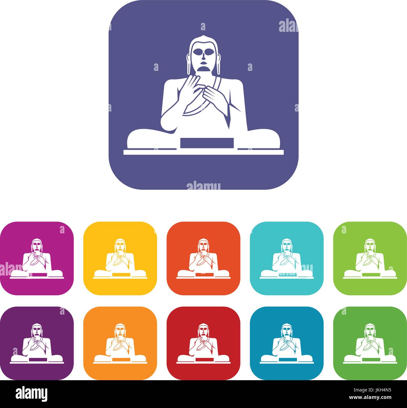 Buddha statue icons set Stock Vector Image & Art - Alamy