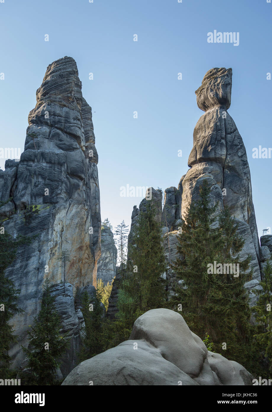 Unusual stone cliffs in Bohemia Czech Republic Stock Photo - Alamy