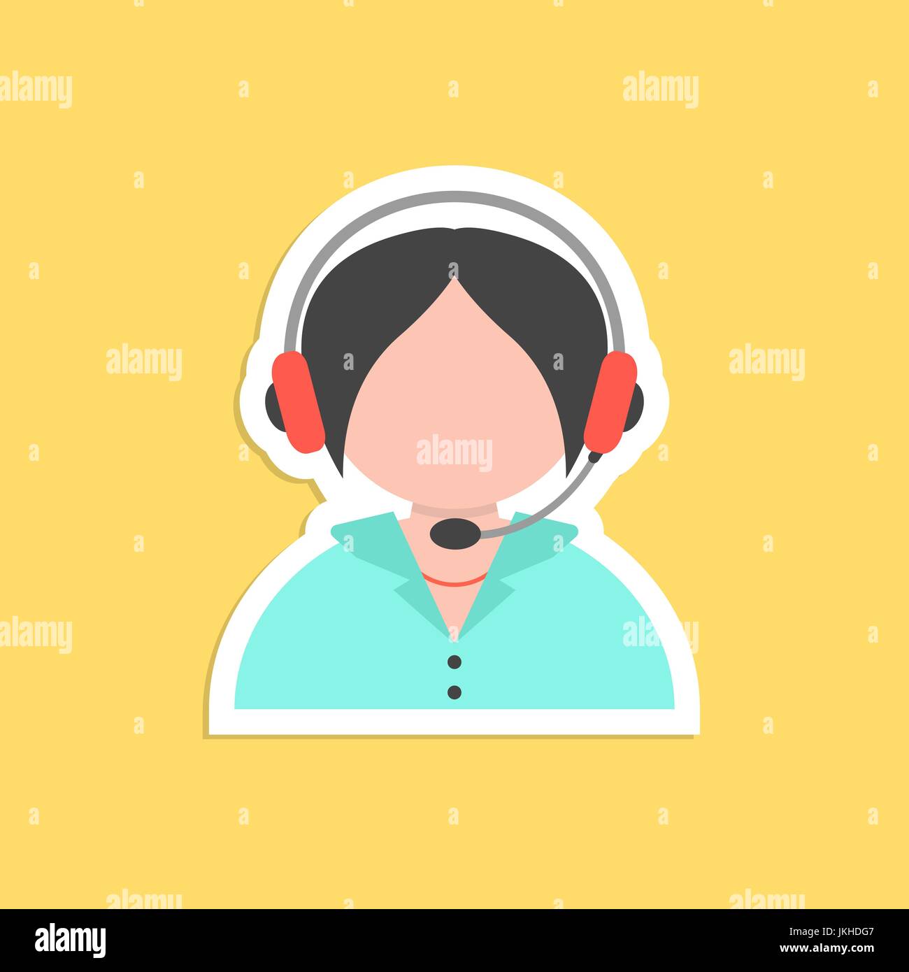 girl call center avatar sticker Stock Vector Image & Art - Alamy