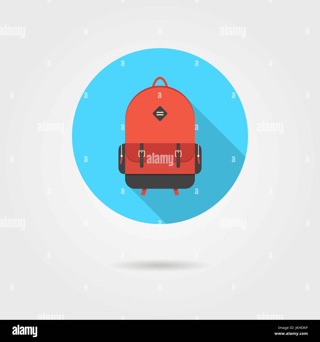 red backpack in blue circle with shadow Stock Vector Image & Art - Alamy