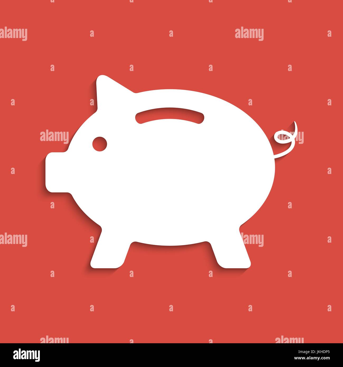white piggy bank icon on dark red background Stock Vector Image & Art ...