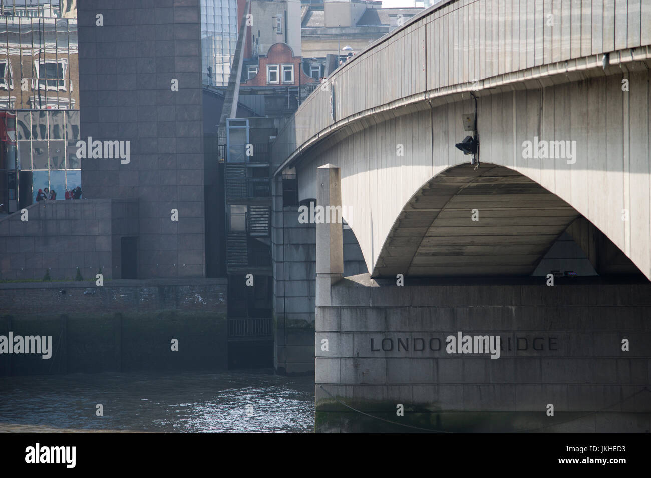 South Facing Profile of the London Bridge in London facing Southwark ...
