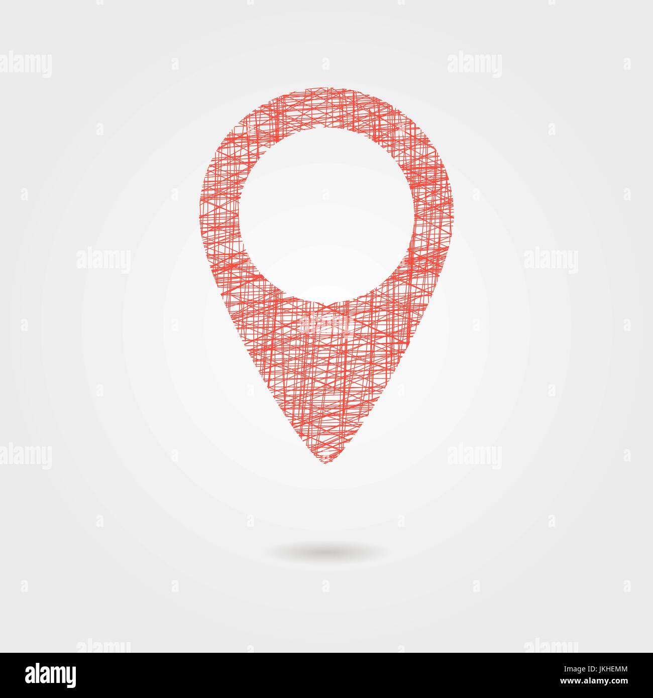 sketch red pin with shadow Stock Vector Image & Art - Alamy