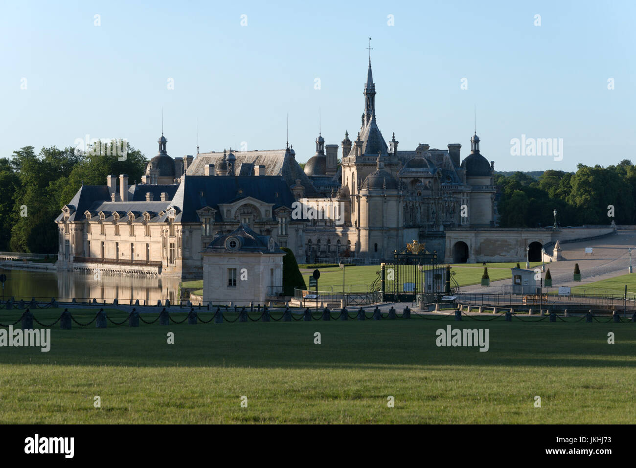 Chateau de Chantilly park and garden with stables in the north of Paris ...