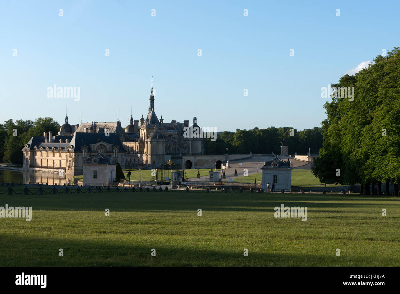 Chateau de Chantilly park and garden with stables in the north of Paris ...