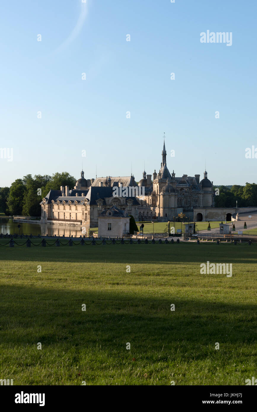 Chateau de Chantilly park and garden with stables in the north of Paris ...
