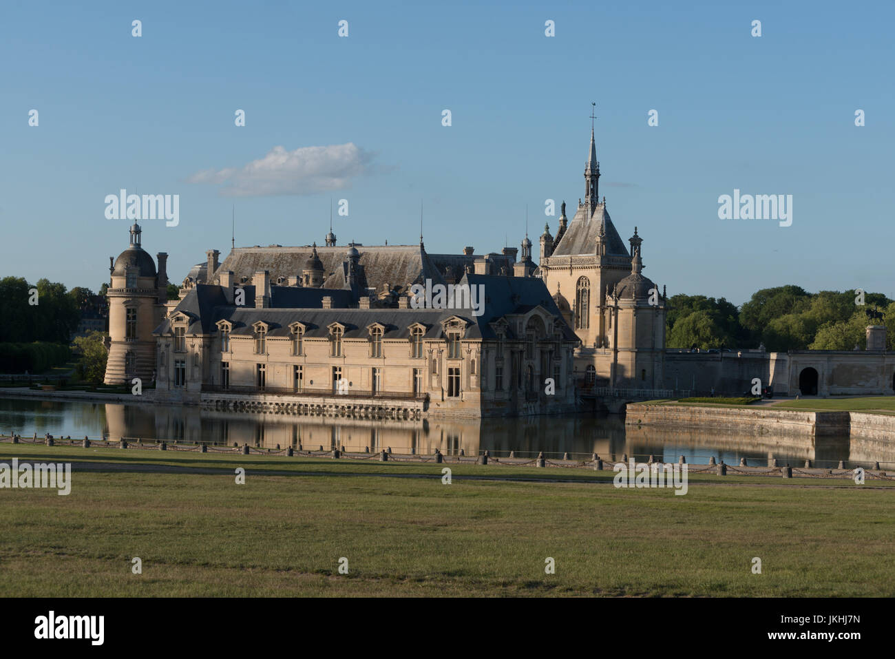 Chateau de Chantilly park and garden with stables in the north of Paris ...