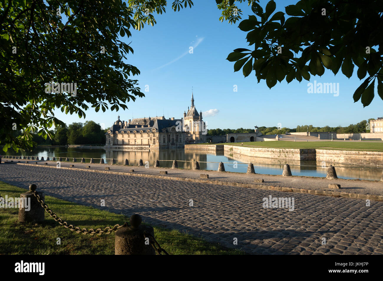 Chateau de Chantilly park and garden with stables in the north of Paris ...