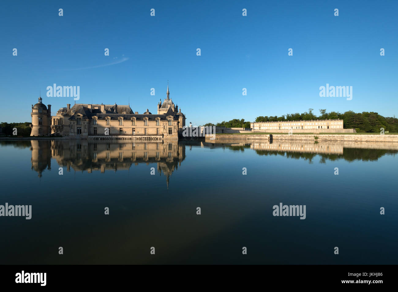 Chateau de Chantilly park and garden with stables in the north of Paris ...
