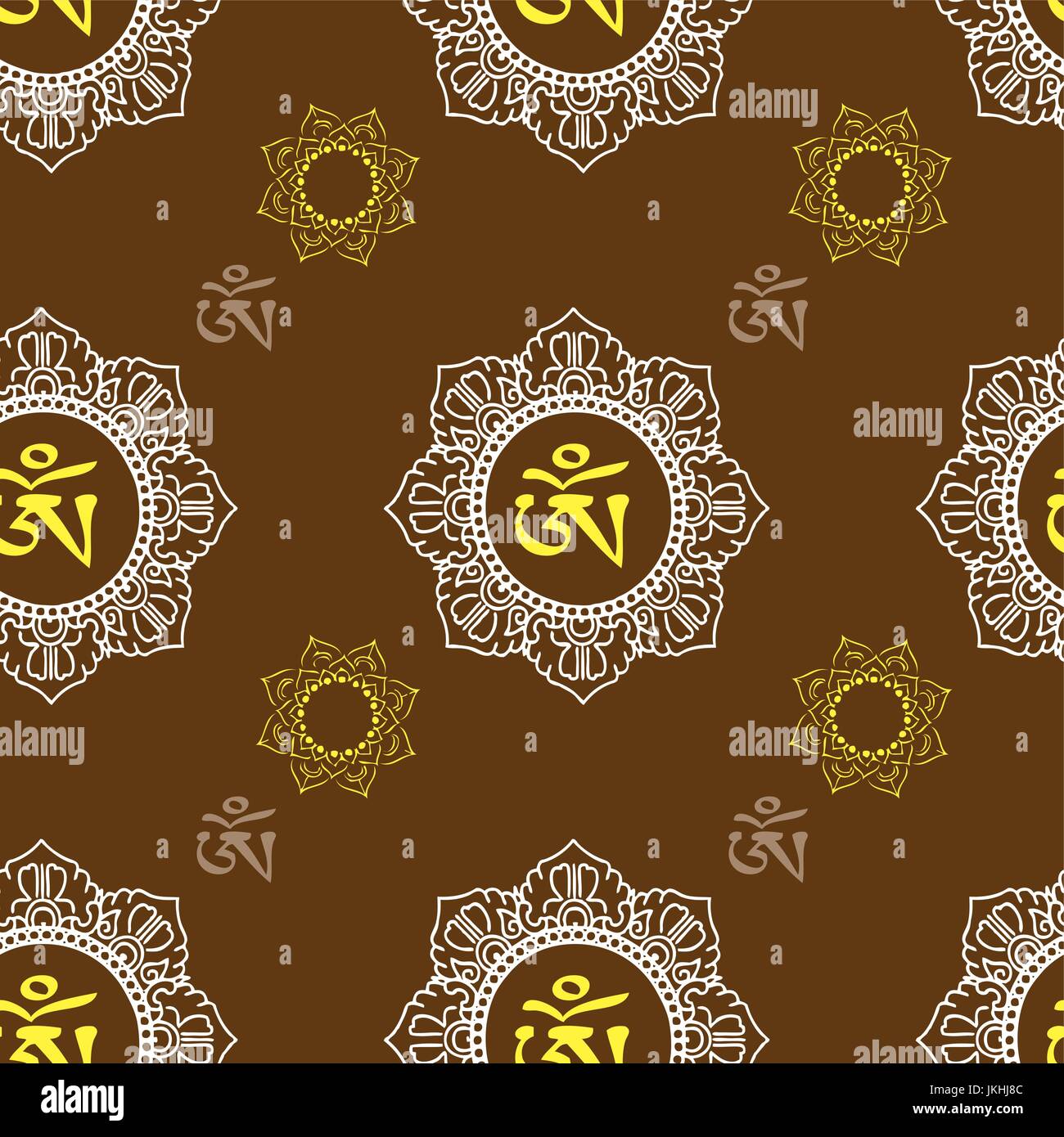 Seamless pattern with Om ornament.Seamless pattern can be used for ...