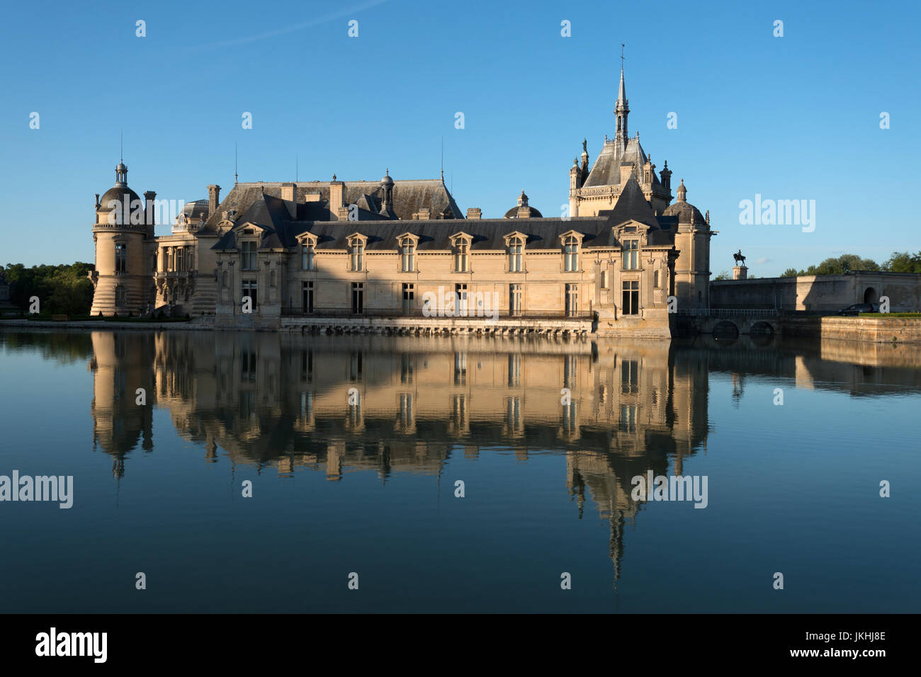 Chateau de Chantilly park and garden with stables in the north of Paris ...