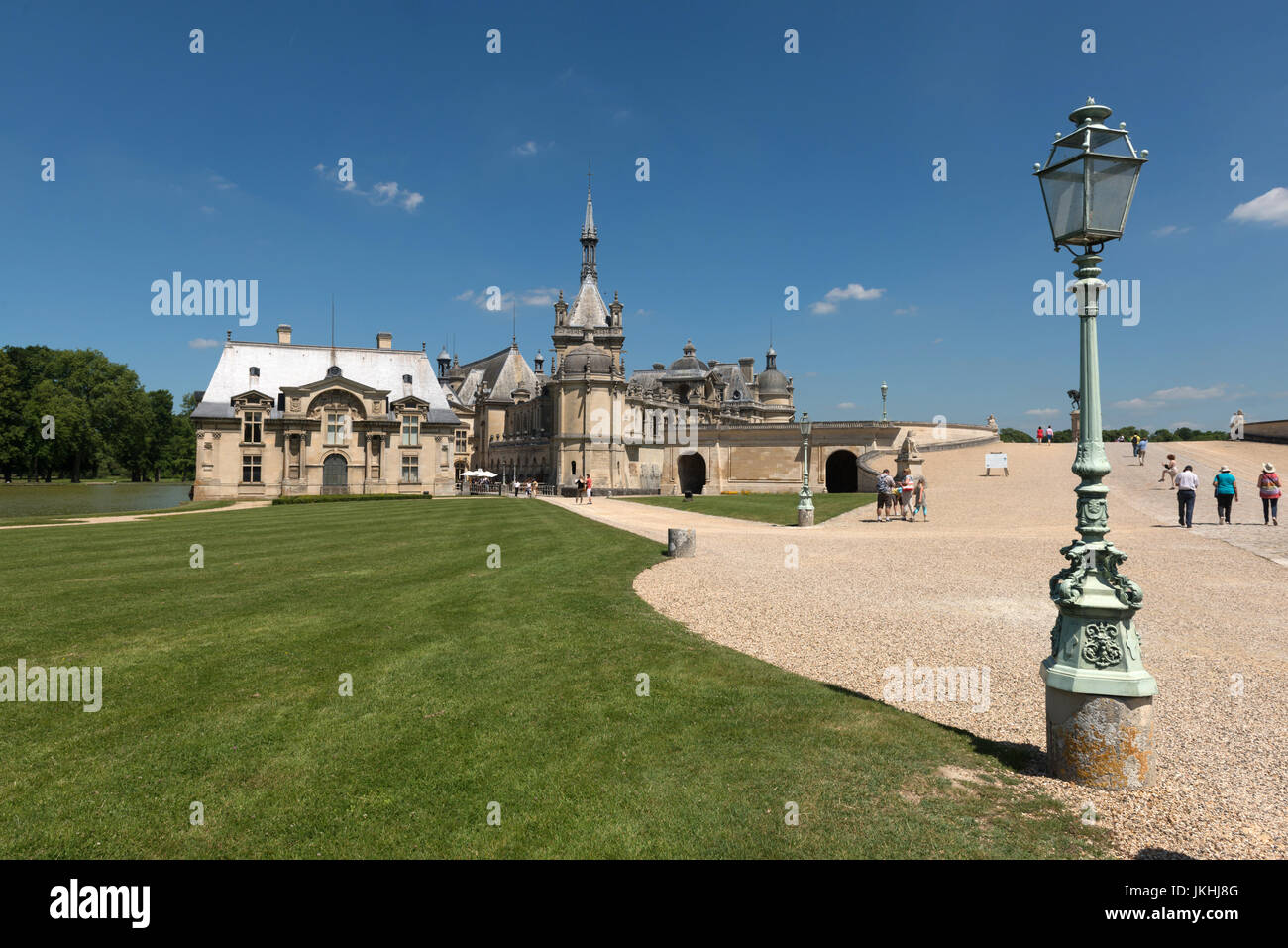 Chateau de Chantilly park and garden with stables in the north of Paris ...