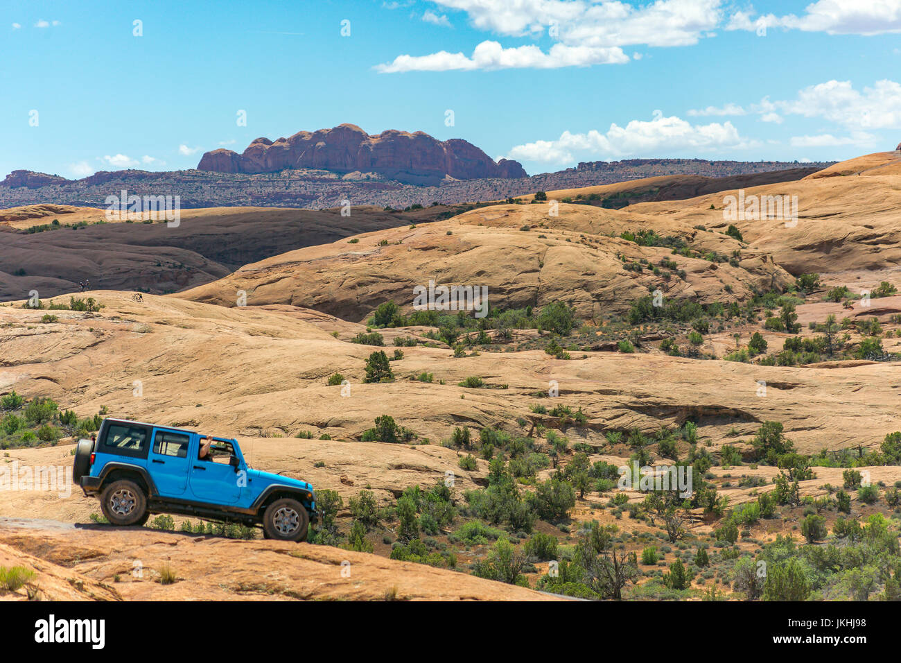 Off road vehicle views of Moab Utah trails on bright sunny days Stock ...