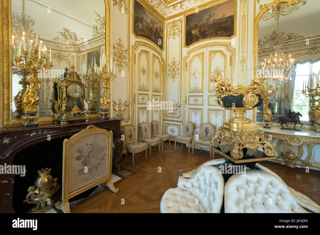 Chateau de Chantilly park and garden with stables in the north of Paris ...