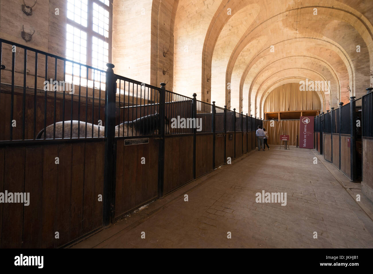 Chateau de Chantilly park and garden with stables in the north of Paris ...