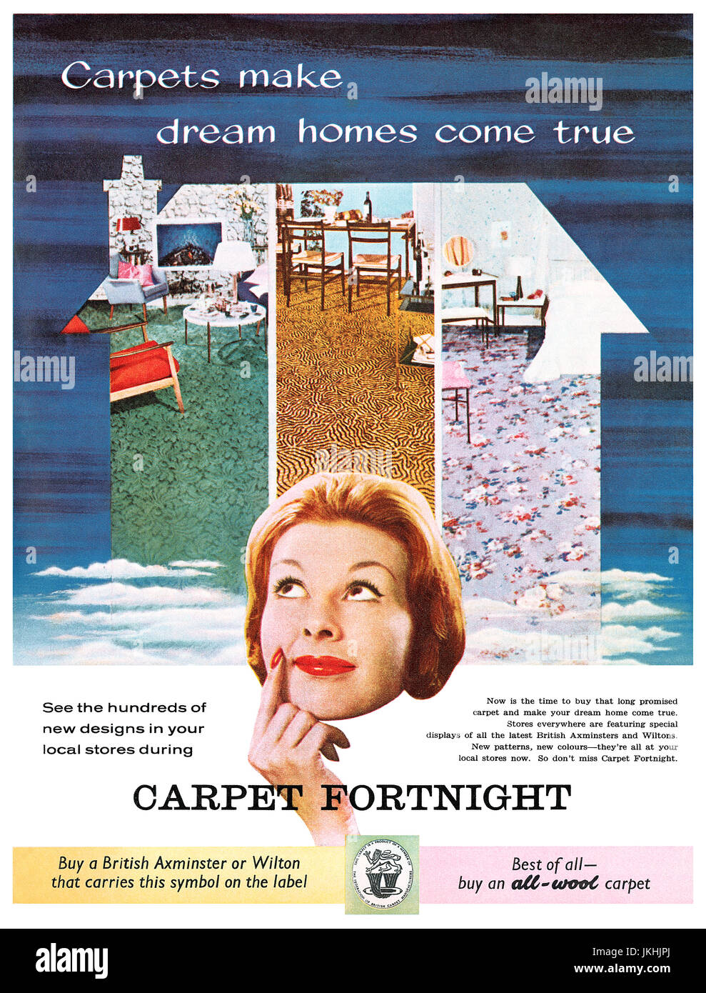 1959 British advertisement issued by the Federation Of British Carpet ...