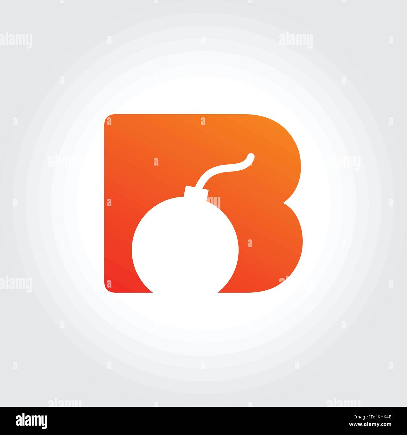 Letter B Symbol with Bomb Silhouette Design Stock Vector Image & Art ...