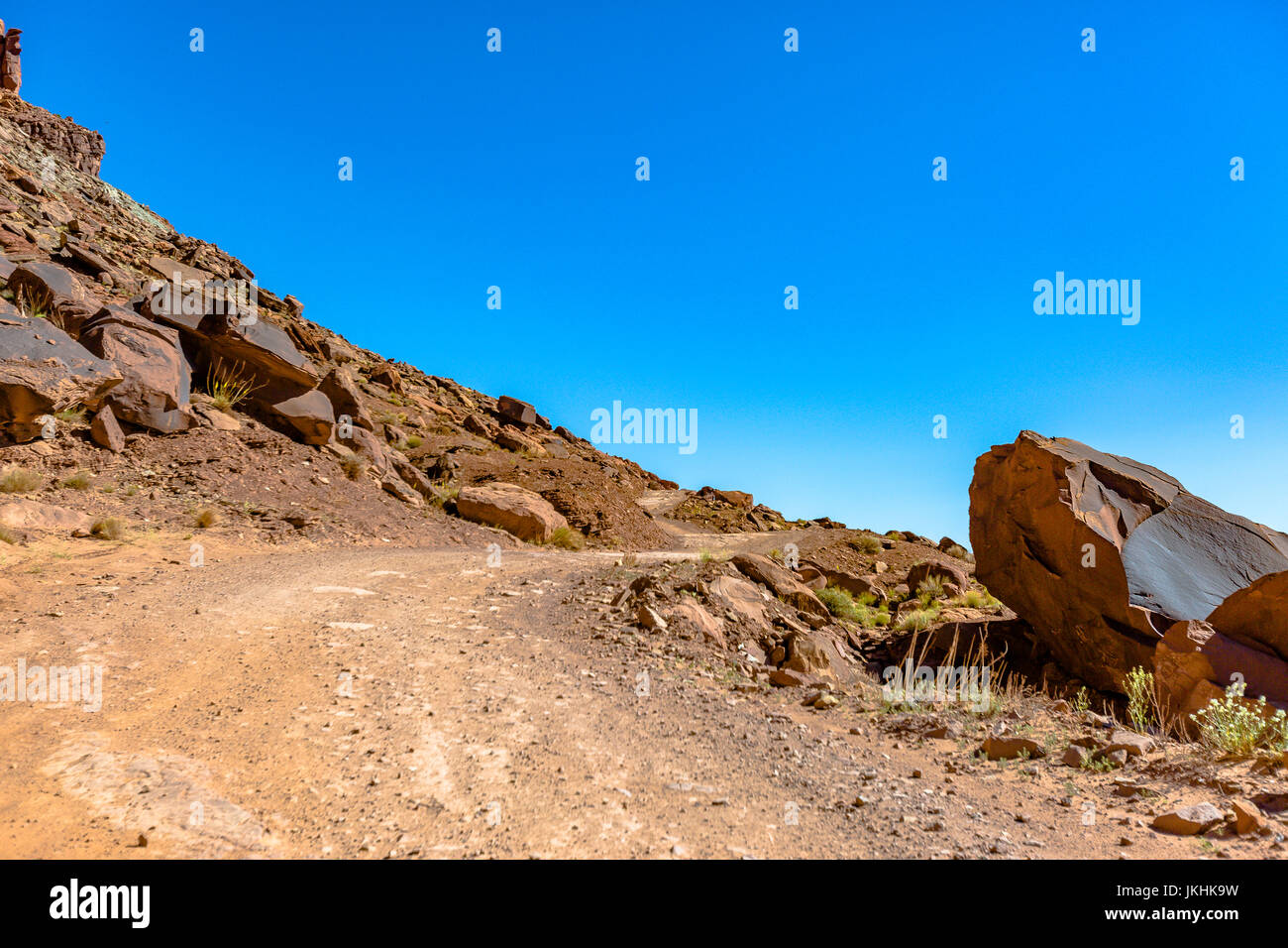 Off road vehicle views of Moab Utah trails on bright sunny days Stock ...
