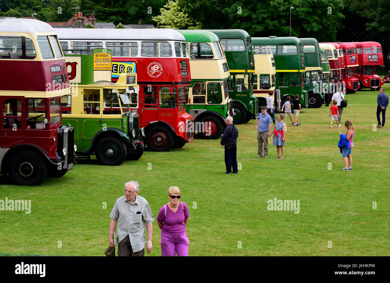 Double decker green line bus hi-res stock photography and images - Alamy